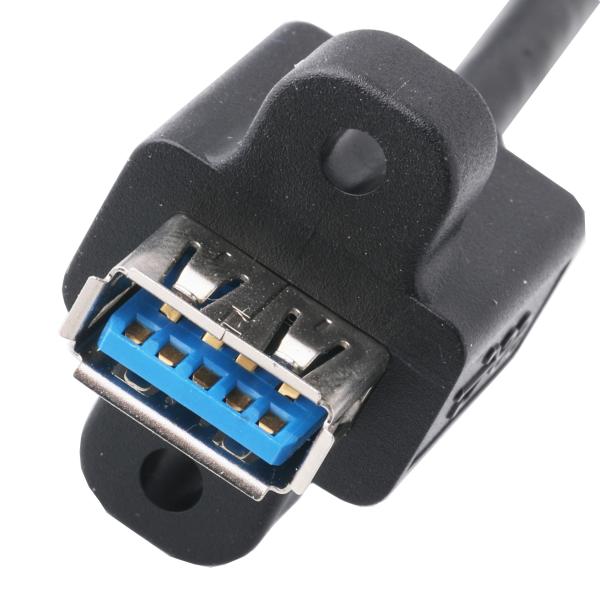 Quality Black Usb3 0 Cable Am 90 Degree Side Bend To Af Half Pack Screw Type Formed Outer Molding for sale
