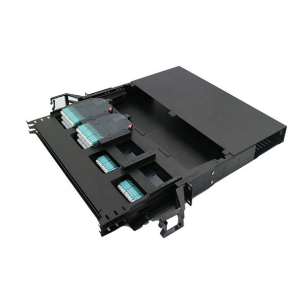 Quality 144 Fibers 1U UHD MPO Patch Panel Optical Distribution Frame Up to 12 Modules for sale