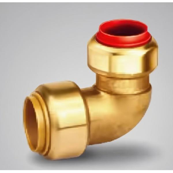 Quality Brass Push Fit Elbow Connector for PEX and Copper Pipes for sale