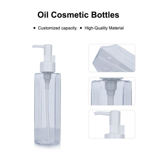 Quality 160ml Hexagonal Oil Cosmetic Bottle Clear Plastic Makeup Remover Bottle for sale