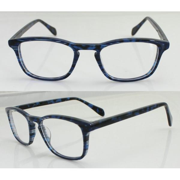 Quality Fashion Blue Acetate Men Optical Frames, Custom Hand Made Acetate Eyewear Frame for sale