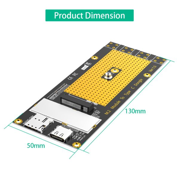 Quality Custom M.2 NGFF To Type C USB 3.0 Adapter For GM800 SIM8200 Module for sale