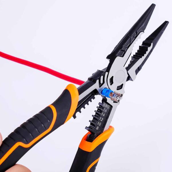 Quality 8 Inch 220mm Long Nose Multifunctional Pliers Stripper Terminal Crimping for sale