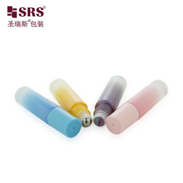 Quality BLPM-10ml Cylindrical Round Gradient Pink Color Mould Glass Roller Bottle For for sale