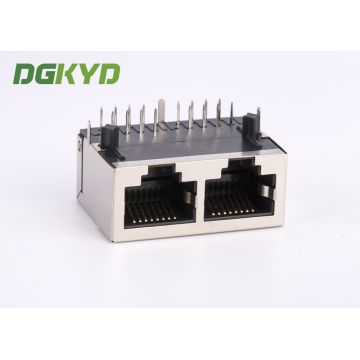 Quality 100 Megabit Dual Port RJ45 Connector With Isolation Transformer RJ45 For IP for sale