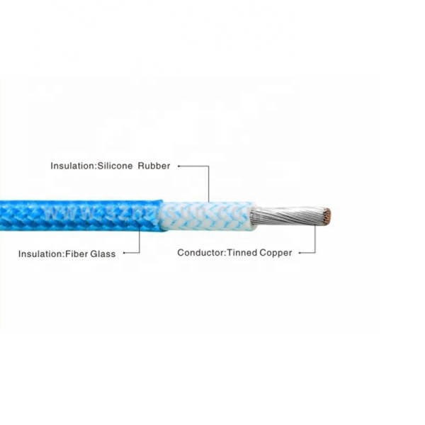 Quality UL3122 Fiberglass Braided Wire with 300V Rated Voltage and 200C High Temperature Silicone Rubber Insulation and Tinned Copper Conductor for sale