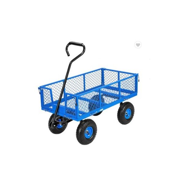 Quality 17KG Capacity Heavy Duty Mesh Metal Garden Trolley For Outdoor for sale
