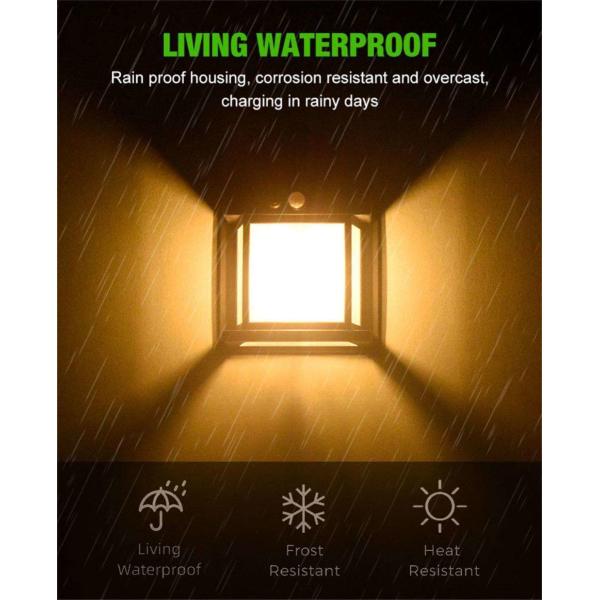 Quality 80lm/w Courtyard Garden Decoration Waterproof Solar Wall Lamp with Motion Sensor for sale