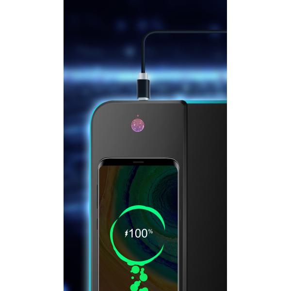Quality Rubber Base RGB Led Gaming Mouse Mat , Extended Mouse Pad With Wireless Charging for sale