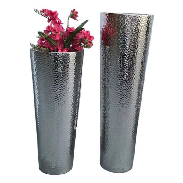 Quality Hammered Pattern Aluminum Flower Pot Rust Proof For Home & Garden for sale