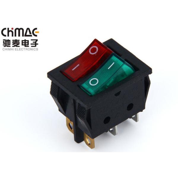 Quality 2 Pole Push Button Rocker Switch Red / Green Mix Color 4 Pins Waterproof for sale