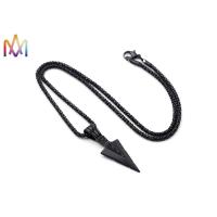 China 15g Punk Rock Arrow Pendant Mens Engraved Necklace factory