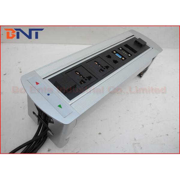 Quality Silver Motorized Rotatable Power Strip Socket Pop Up With Touch Button Press for sale