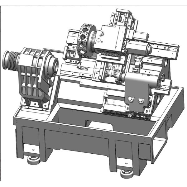 Quality Automatic Dual Turret Linear Cnc Turning Machine High Rigidity for sale