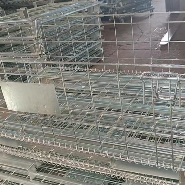 Quality Customized Foldable Metal Folding Storage Cag Wire Mesh Container Warehouse for sale