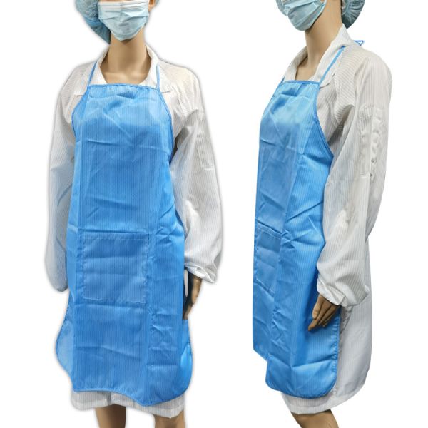 Quality Unisex Cleanroom ESD Antistatic Apron With Waist Adjustment Belt for sale