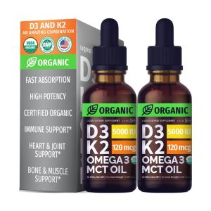 Quality Organic Vitamin D3 K2 and Omega-3 MCT Oil Nutritional Capsules Dietary for sale