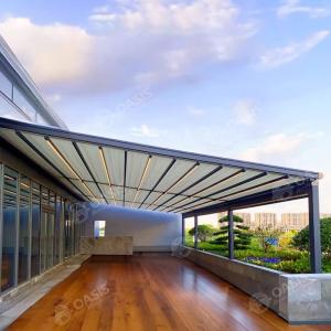 Quality Patio Strong Aluminium Pergola With Retractable Roof PVC Fabric Remote Control for sale