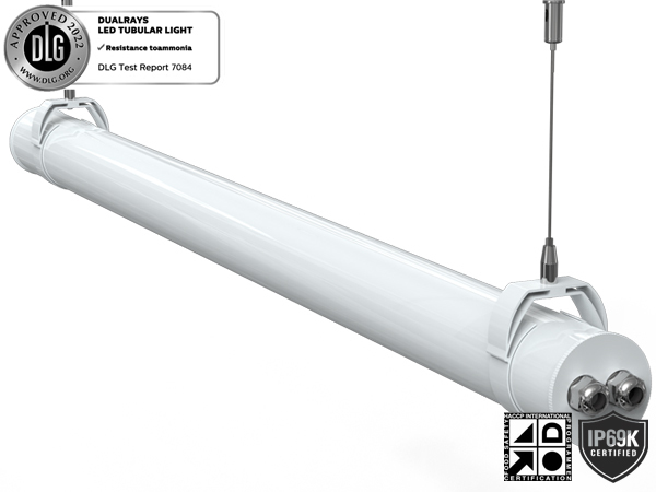 Quality IP69K IK10 TB7 LED Tubular Light Anto-UV Ammonia For Food Processing Plant with 3-phase changing for sale