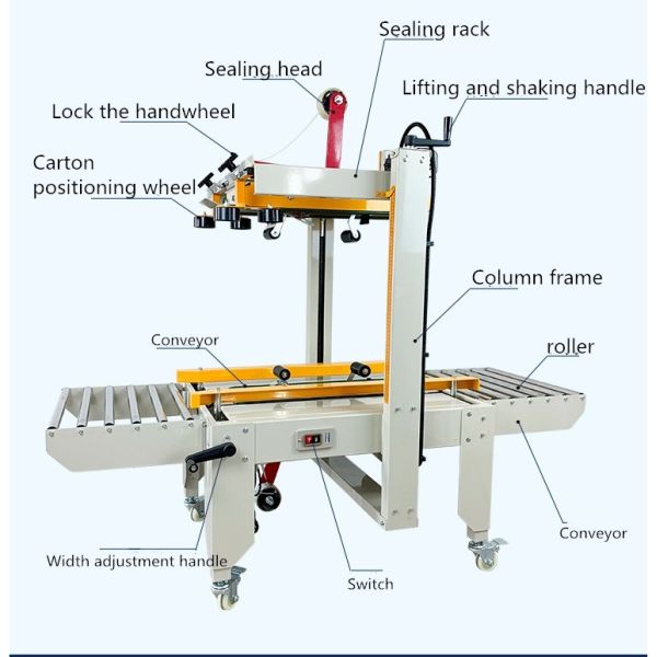 Quality Semi-automatic FXC-6050 Case Box Taper Sealer Packing Taping Carton Sealing for sale