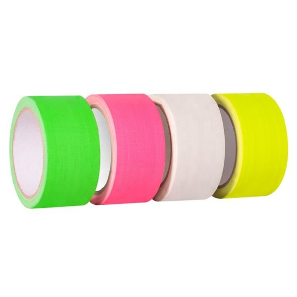 Quality Single Sided Adhesive Cloth Duct Tape Neon Blacklight Reflective Flagging Fluorescent for sale