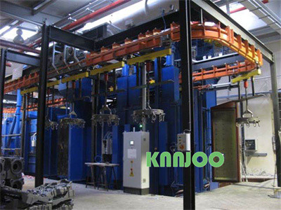 Quality Catenary Stepping Q48 Monorail Shot Blasting Machine For Casting Forging Parts for sale