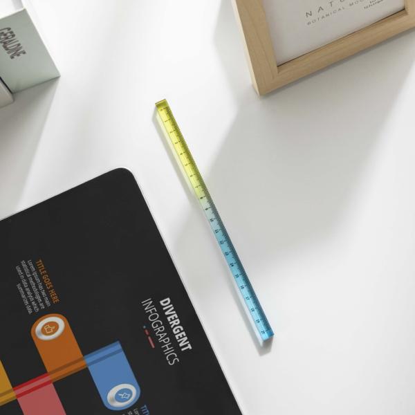 Quality School Creative Stationery Gradient Color Acrylic Transparent Cubic Ruler for sale