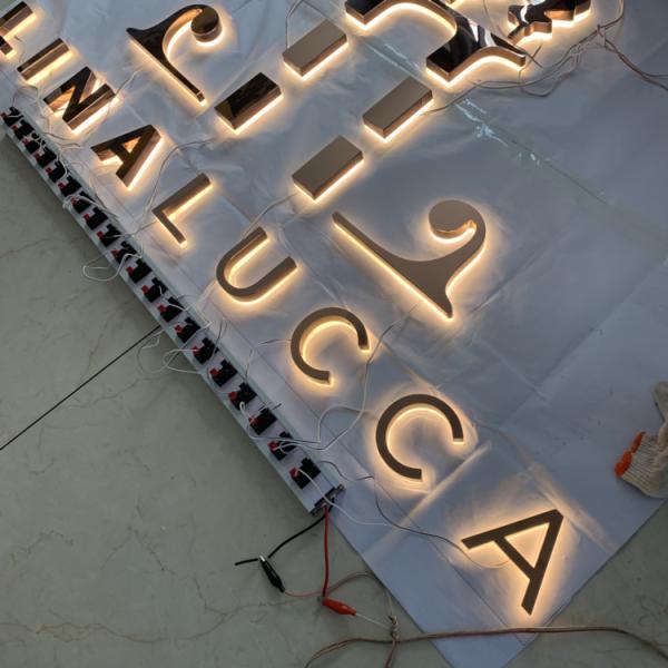 Quality OEM Illuminated Lighted Channel Letter Signs Backlit Mirror Polish for sale