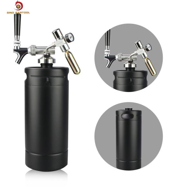 Quality 3.8L SS304 Pressurized Mini Keg , FDA Portable Beer Tap System for sale