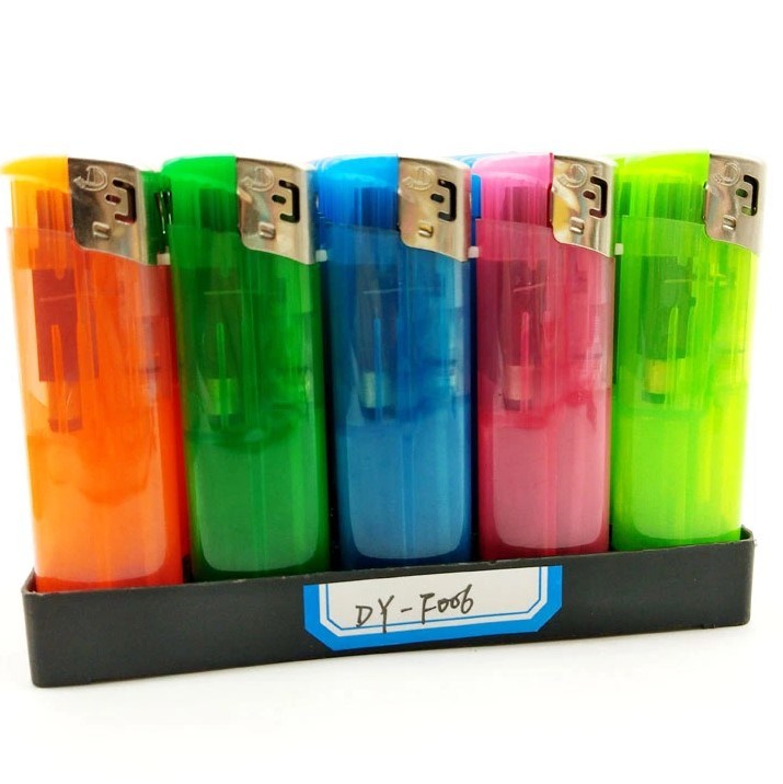 Dy Factory Multi Colored Refillable Windproof Plastic Lighter Wholesale Price