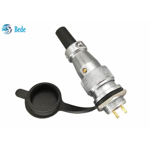 Quality Chrome Plated Zinc Alloy Circular Connectors 2 3 4 Pins 10A 500V With Dust Cover for sale
