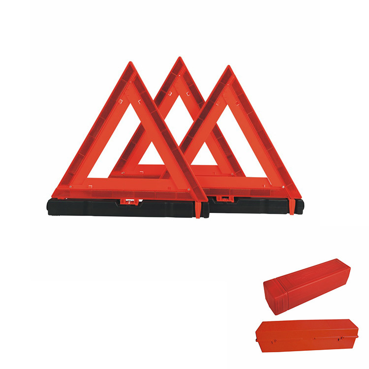 Quality 3 Pcs Double Faced Safety Triangle Orange Warning for Roadside Protection Gear for sale