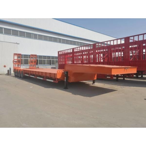 Quality Heavy Duty Flatbed Low Bed Semi Trailer 4 Axles Extra Durability Designed for sale