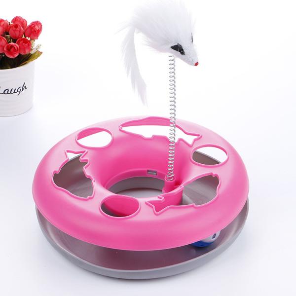Quality Many Colors PP Round Spring Intelligent Cat Scrarchhing Toys for sale