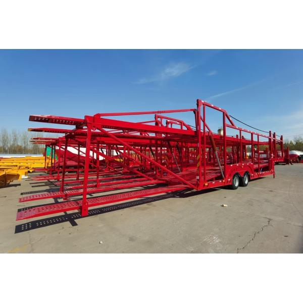 Quality 6-8-10-12 Cars Hydraulic Lift Double Deck Car Carrier Hauler Transport Semi Truck Trailer for sale