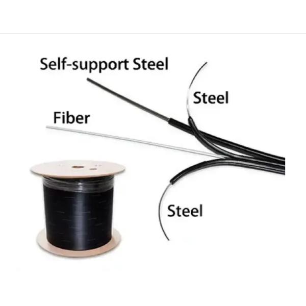 Quality 1-2 Core FTTH Flat Drop Cable Fiber Optic Aerial Installation With 1km / 2km for sale