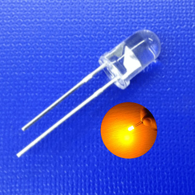 Quality 5mm LED Light Emitting Diode 600nm Orange Color 10000mcd Clear Lens Round Shape With Flange for sale