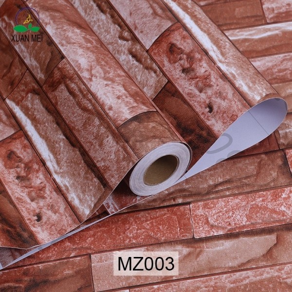 Quality 3D Brick PVC Self Adhesive Wallpaper Rolls for Stone Wall for sale
