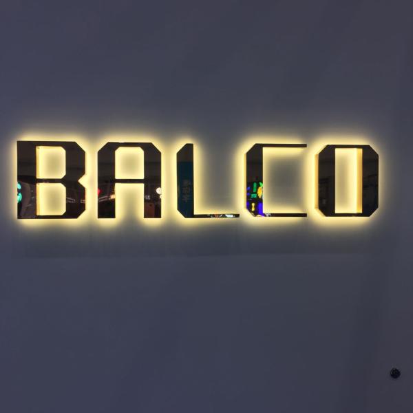 Quality Electroplating Gold Mirror Metal Backlit Letter Sign M4 Screw Mount for sale