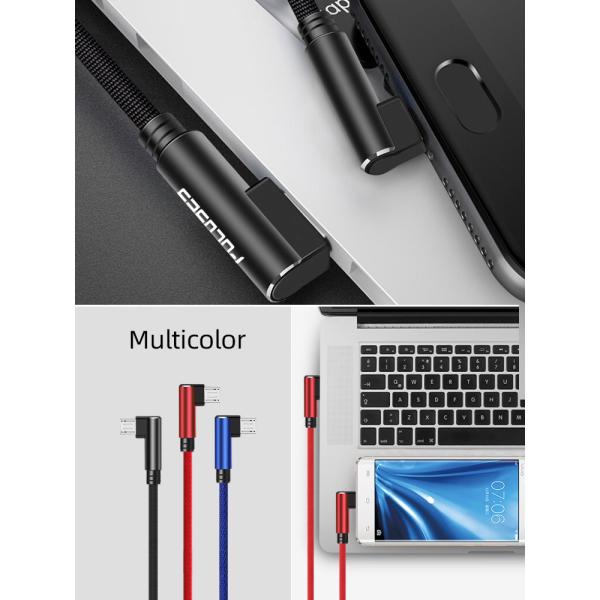 Quality Focuses 90 Degree Micro USB Data Transfer Cable For Mobile Phone for sale