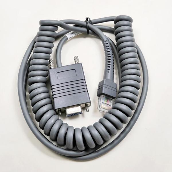 Quality RJ45 RS232 Coiled Barcode Scanner Cables 3m For Motorola Symbol LS2208 for sale
