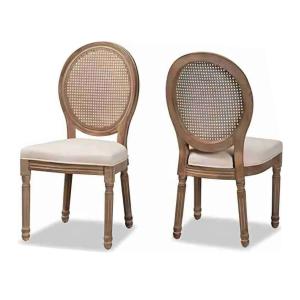Quality Dinning Banquet Event French Style Rattan Back Solid Wood Louis Chair Stackable for sale