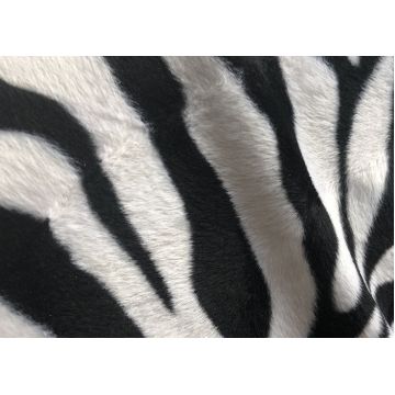 Quality Printed Zebra Stripe Short Hair Upholstery Soft Polyester Velvet Fabric for sale