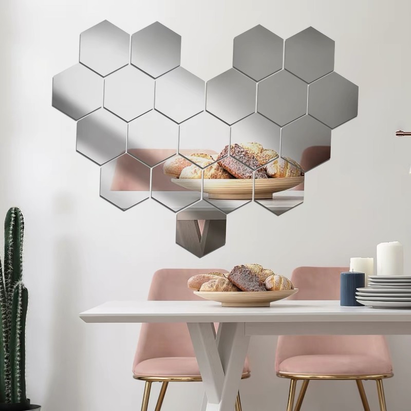 Quality Colorful Hexagonal Acrylic Mirror Wall Stickers Removable Self-Adhesive Wall for sale