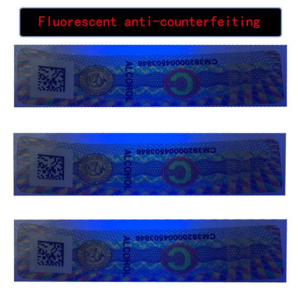 Quality CDR Customized Wine Label Stickers Anti Counterfeit Fluorescent for sale