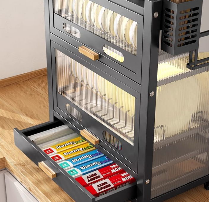 Quality Multi-Layered Kitchen Drying Rack with 360° Dustproof Cover and 28cm Width for for sale