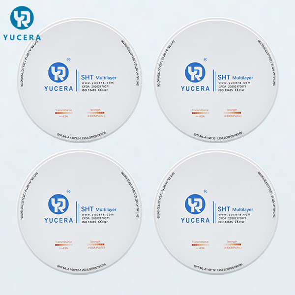 Quality 1250HV 600Mpa 49% Transmittance Multilayer Zirconia Disc for sale