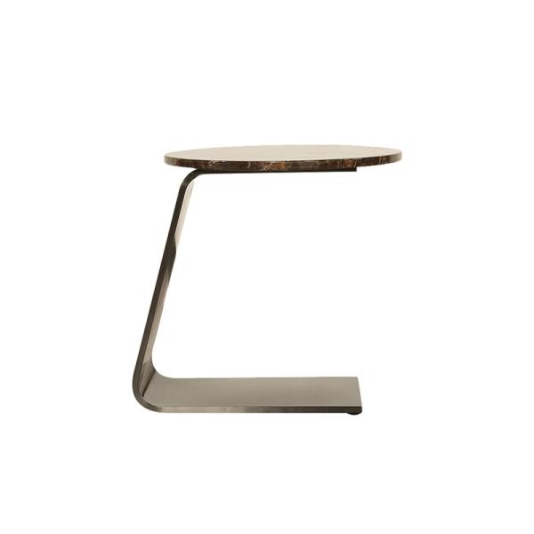 Quality Brushed Matte Black Finish Coffee Table Marble Top Customized Stainless Steel Base for sale