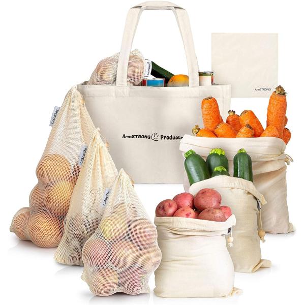 Quality ISO9000 SGS Organic Cotton Drawstring Bags Reusable Mesh Produce Bags 40cm for sale
