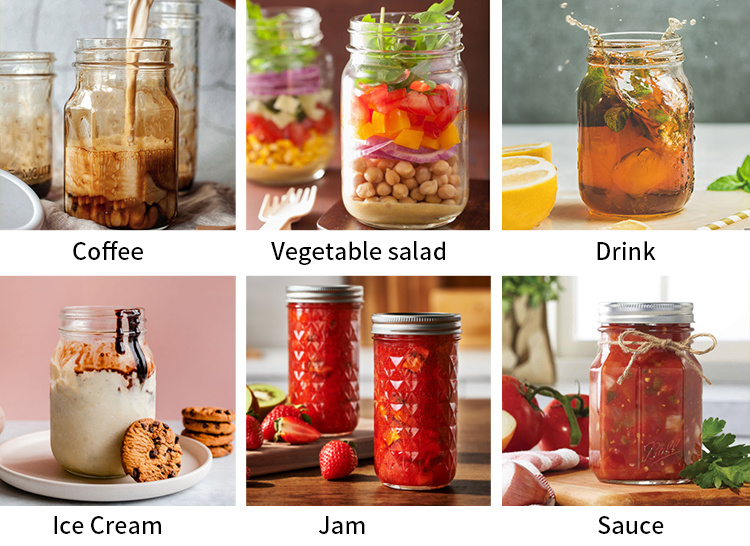 Custom Label Food Container Storage Clear 450ml 250ml Glass Honey Bottle with Lids